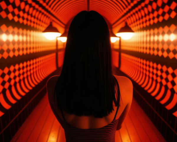 Through A Scarlet Light Installation | Deep Dream Generator