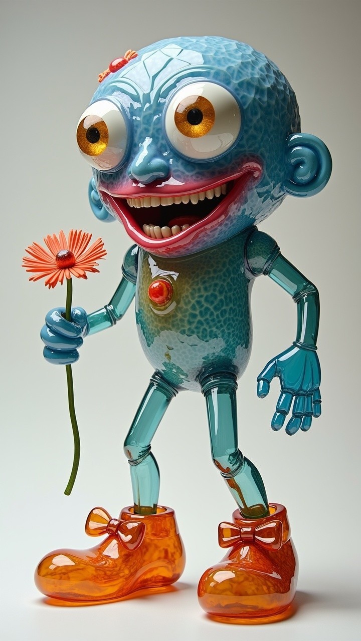 Whimsical Glass Figure with Colorful Features and Charm | Deep Dream ...