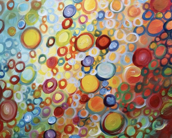 Serene Woman Surrounded by Colorful Abstract Mosaic | Deep Dream Generator